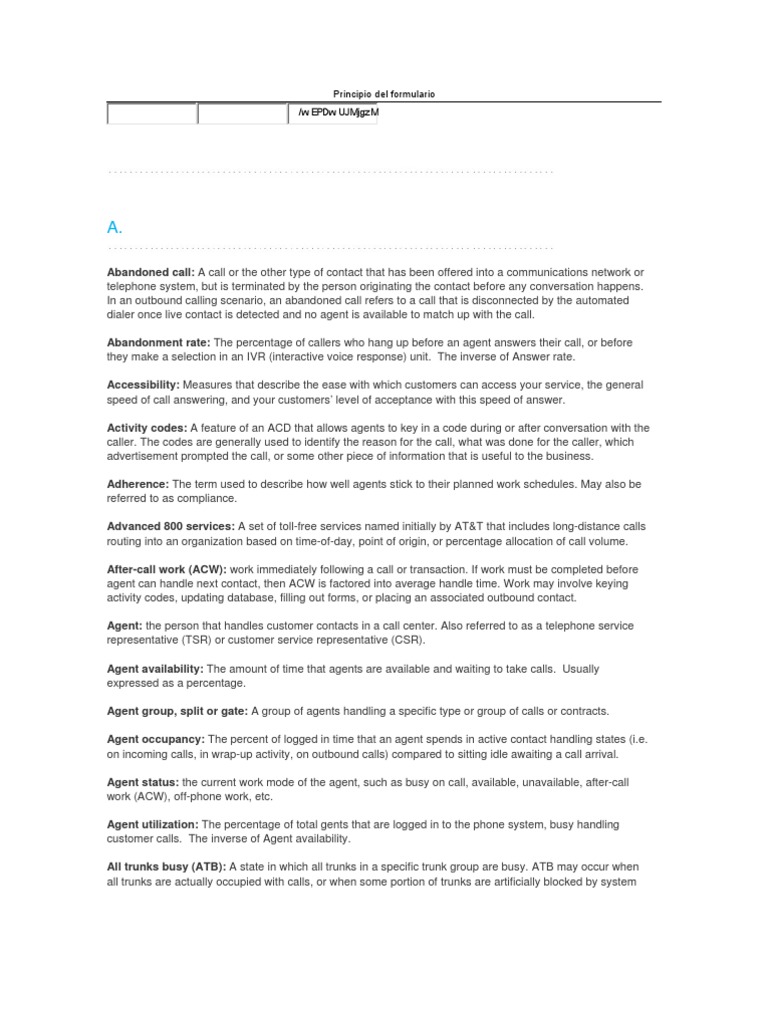 Call Center Vocabulary | PDF | Call Centre | Interactive Voice Response