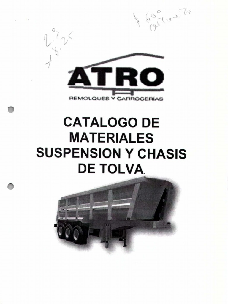 Catalogo de Materiales Suspencion y Chasis de Tolva | PDF