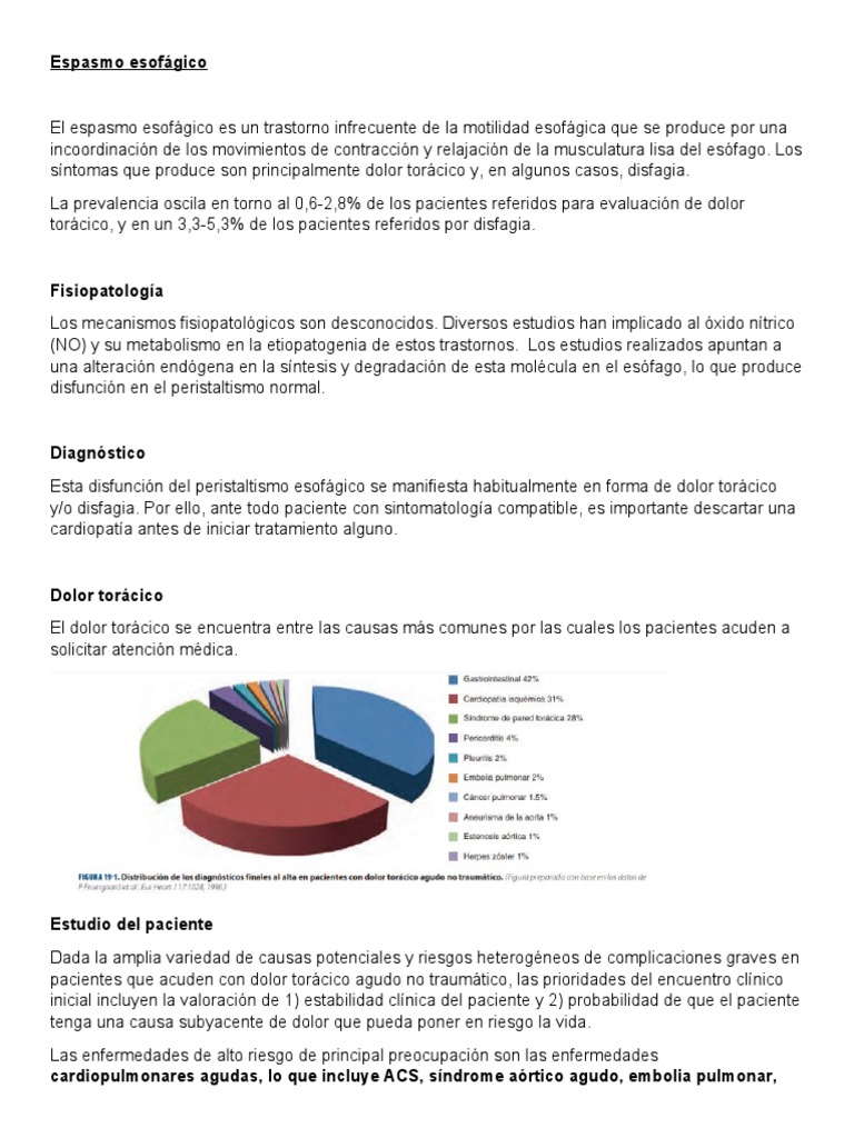Espasmo Esofágico: Causas y Diagnóstico | PDF | Diagnostico medico | Dolor