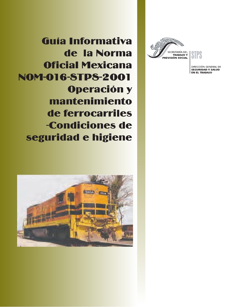 Guia Nom 016 Stps 2001 | PDF | Riesgo | Transporte ferroviario
