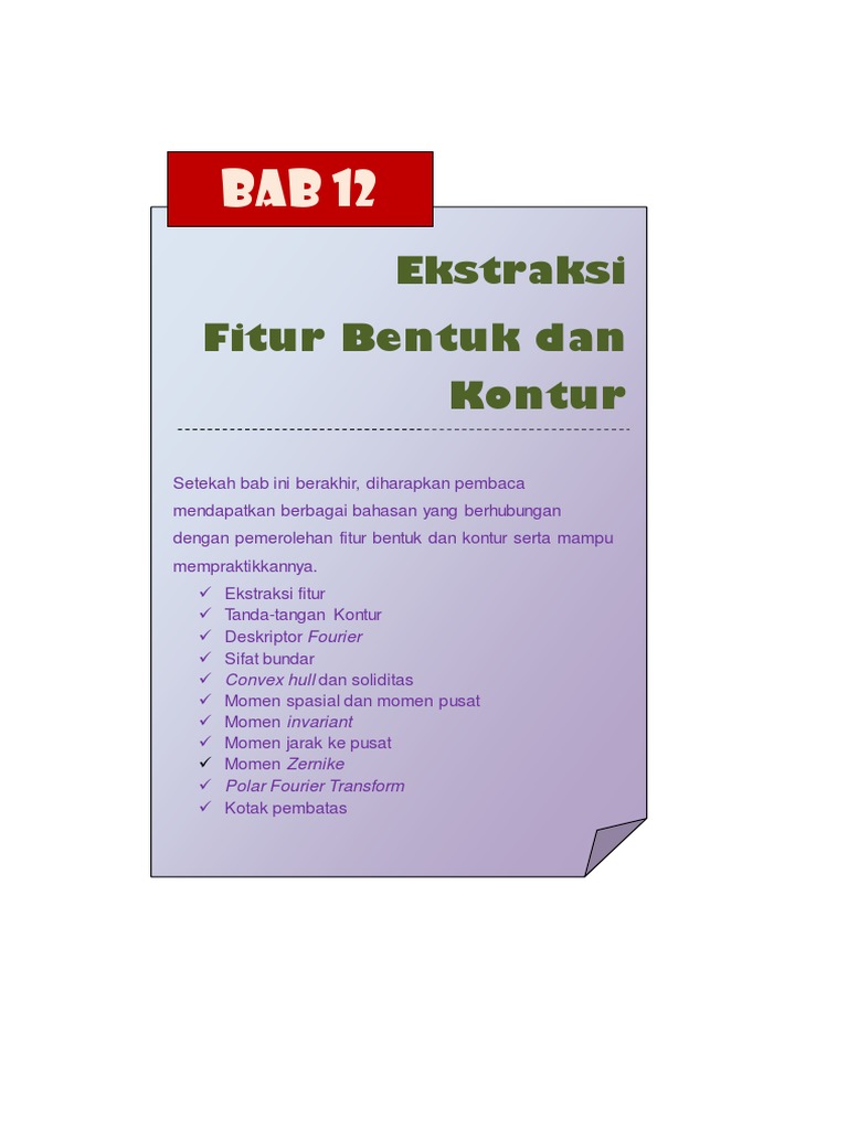 Ekstraksi Fitur Bentuk dan Kontur | PDF