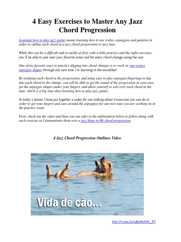 4 Easy Exercises To Master Any Jazz Chord Progression | PDF