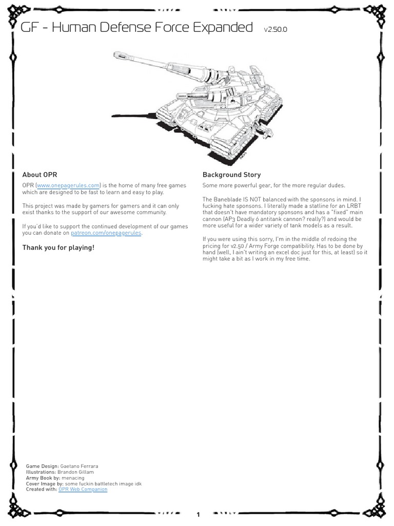 GF - Human Defense Force Expanded v2.50.0 | PDF | Machine Gun | Anti ...