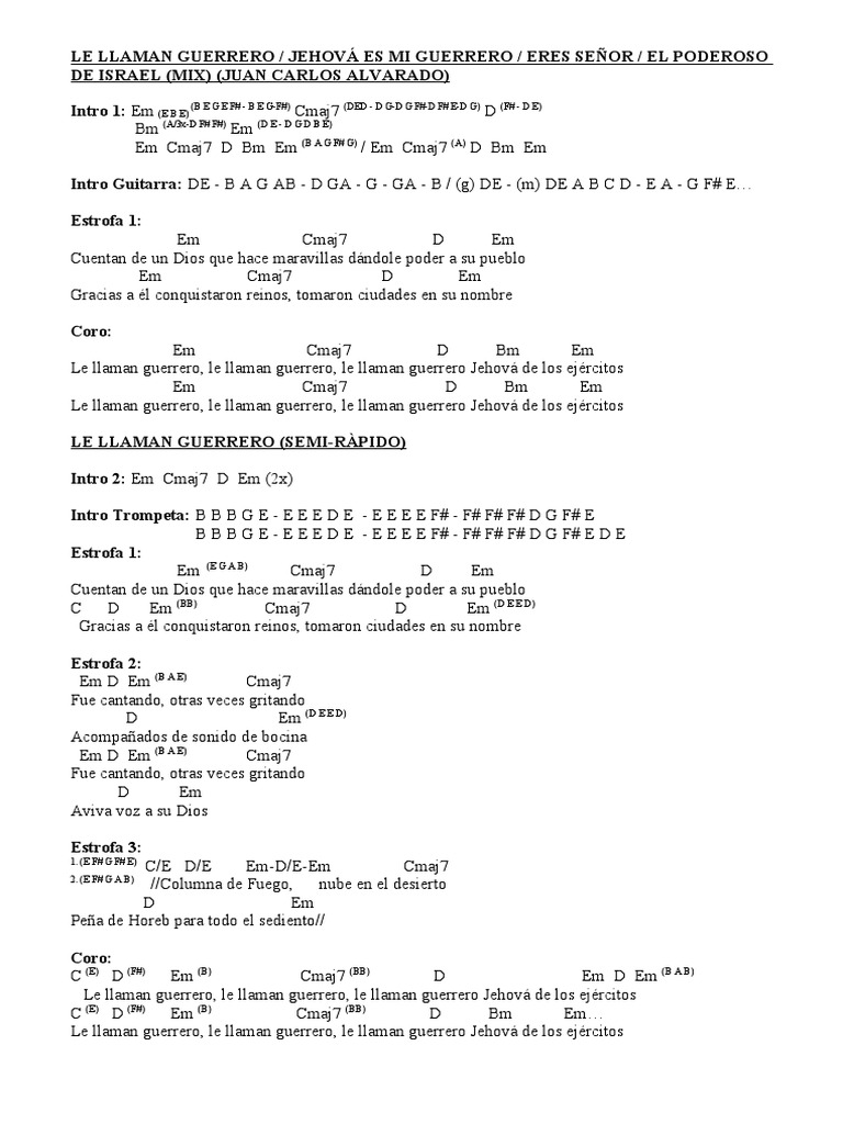 Acordes de "Le Llaman Guerrero" | PDF | Contenido bíblico