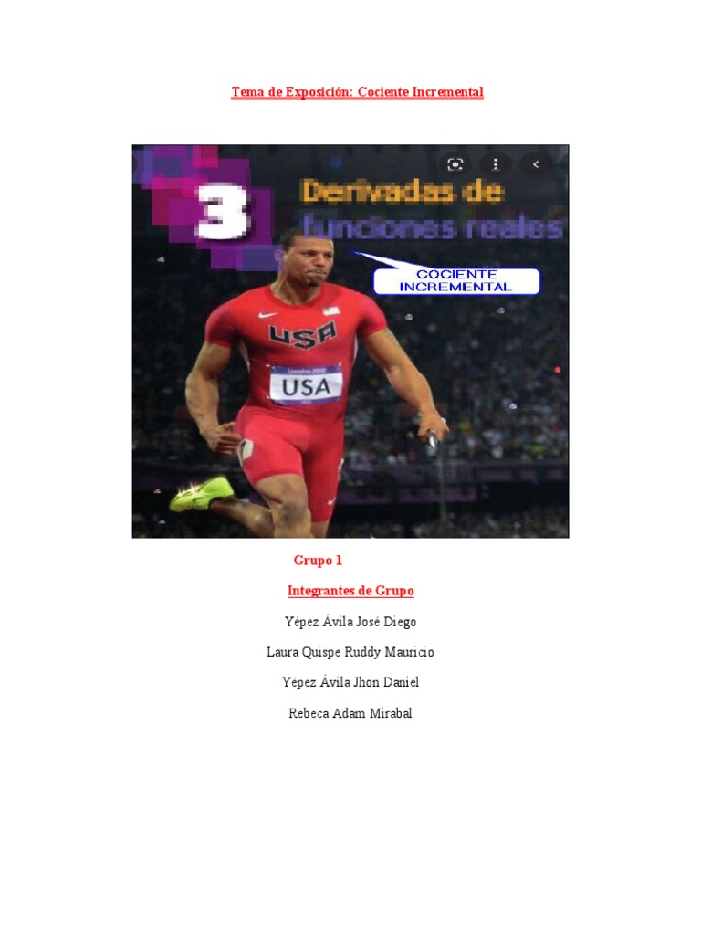 Cociente Incremental y Derivadas | PDF | Derivado | Línea (geometría)