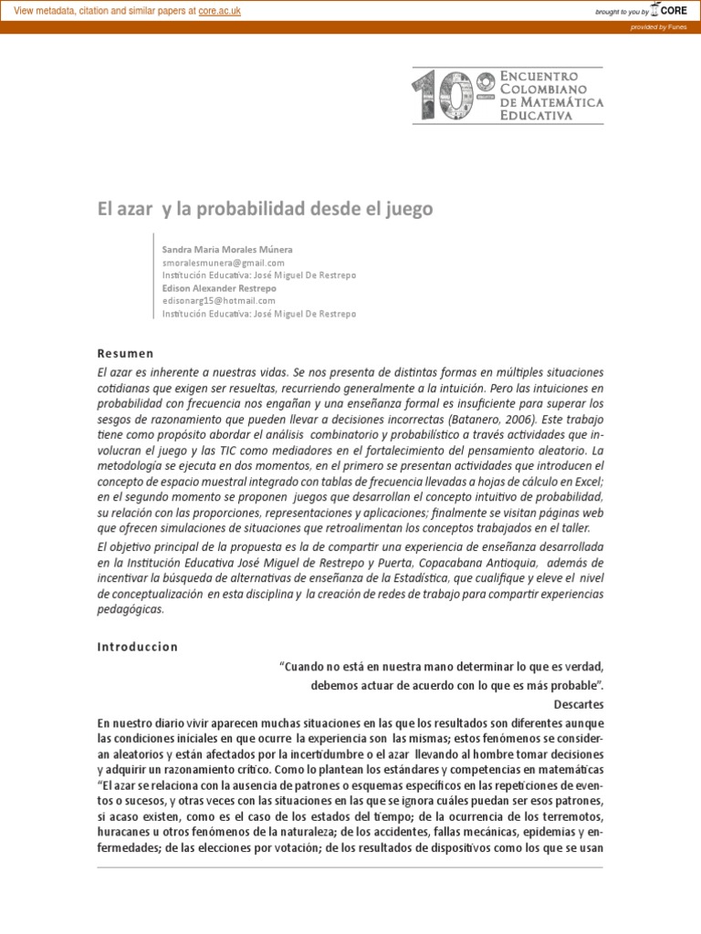 Azar y Probabilidad en el Juego | PDF | Estadísticas | Muestreo ...