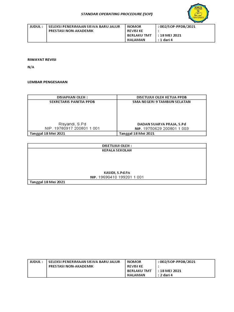 Sop Prestasi Non Akademik | PDF
