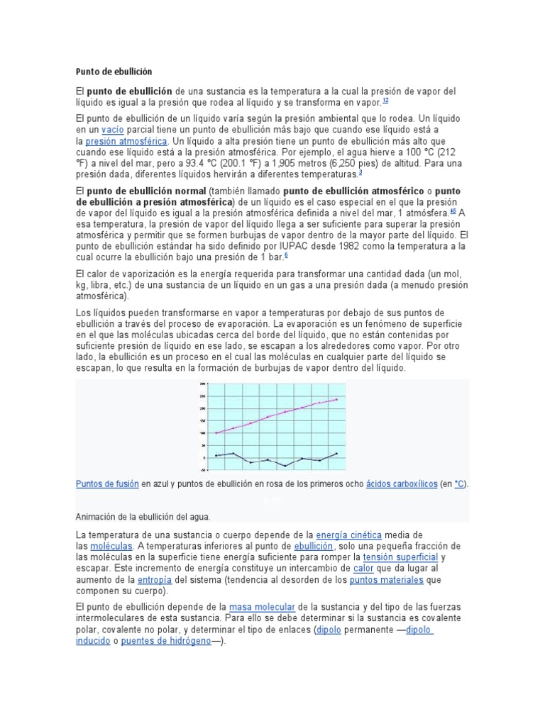 Conceptos Clave del Punto de Ebullición | PDF | Cantidades fisicas ...