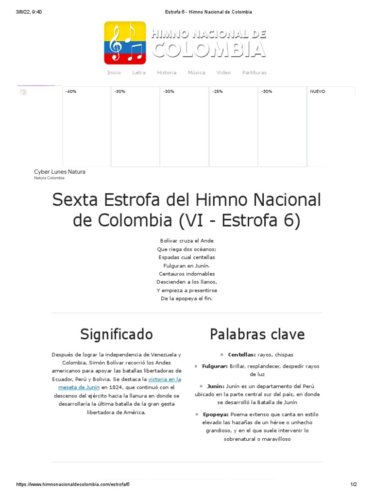 Estrofa 6 - Himno Nacional de Colombia | PDF | Colombia | America latina