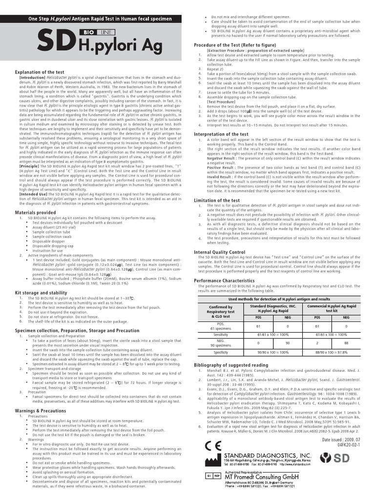 SD H.pylori-Ag-Insert 0 | PDF | Medical Specialties | Health Sciences