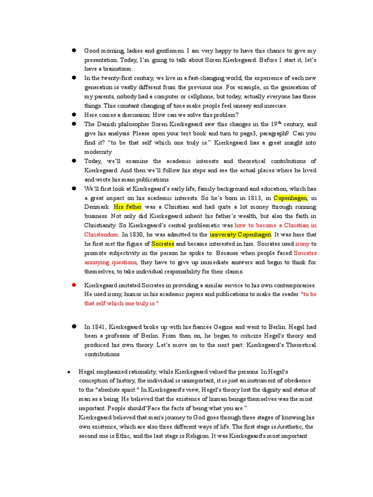 Exploring Soren Kierkegaard's Philosophy | PDF | Søren Kierkegaard ...