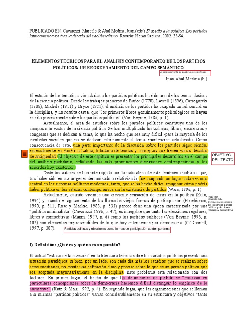 Elementos teóricos de partidos políticos | PDF | Partidos políticos ...