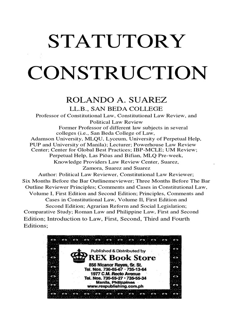 Statutory Construction Guide | PDF | Annulment | Statutory Interpretation