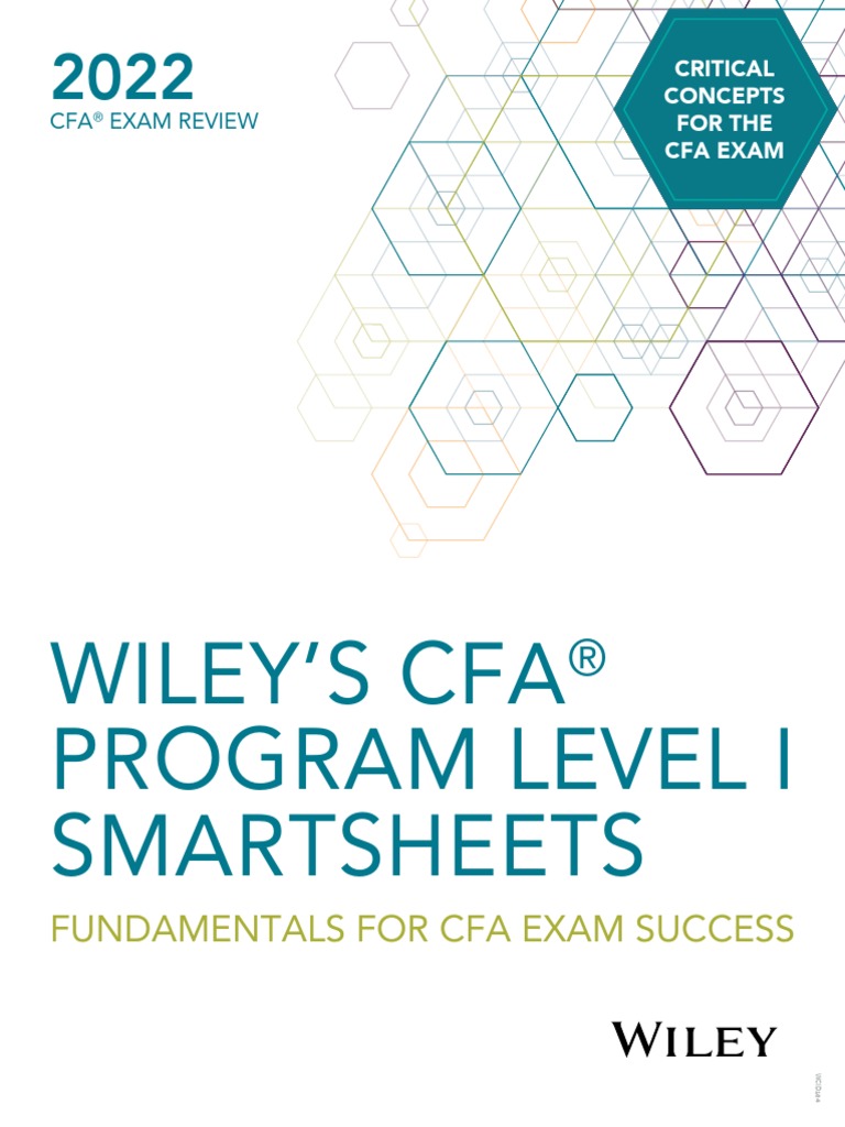Wiley'S Cfa Program Level I Smartsheets: Fundamentals For Cfa Exam ...