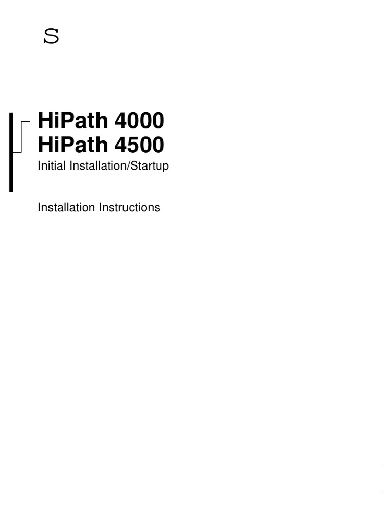 Hipath 4000 Hipath 4500: Initial Installation/Startup | PDF | Computer Network | Switch