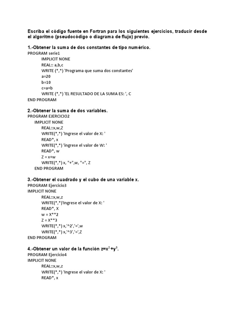 Ejercicios Progra | PDF | Programación de computadoras | Algoritmos
