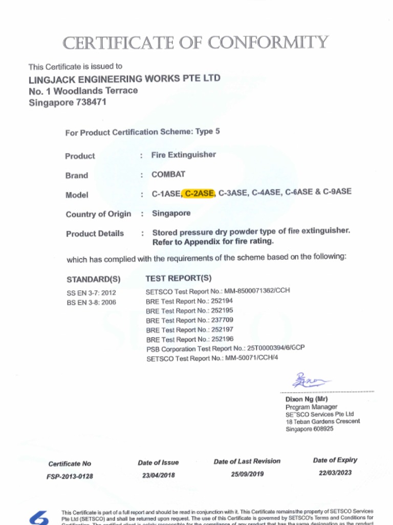 SETSCO FSP-2013-0128 Portable Ext (Powder Type) - 1 | PDF