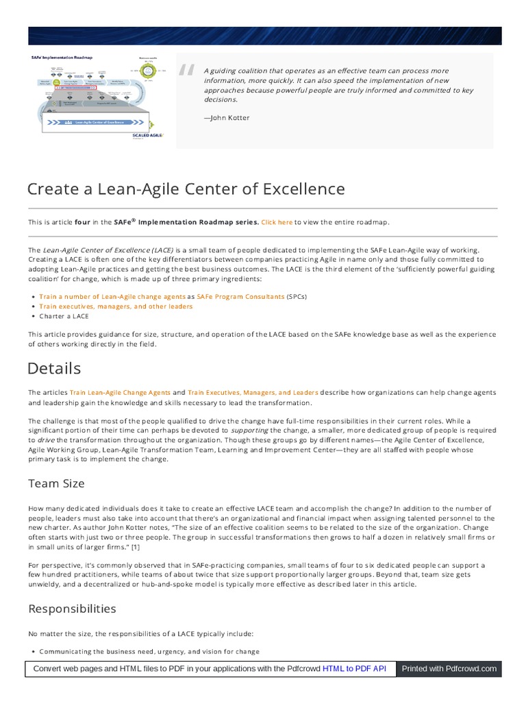 Create A Lean-Agile Center of Excellence: Team Size | PDF | Scrum ...
