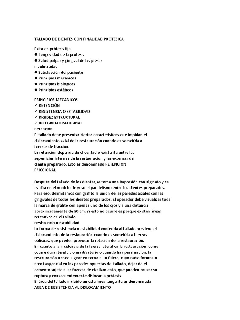 Tallado de Dientes Con Finalidad Prótesica | PDF | Dentadura postiza