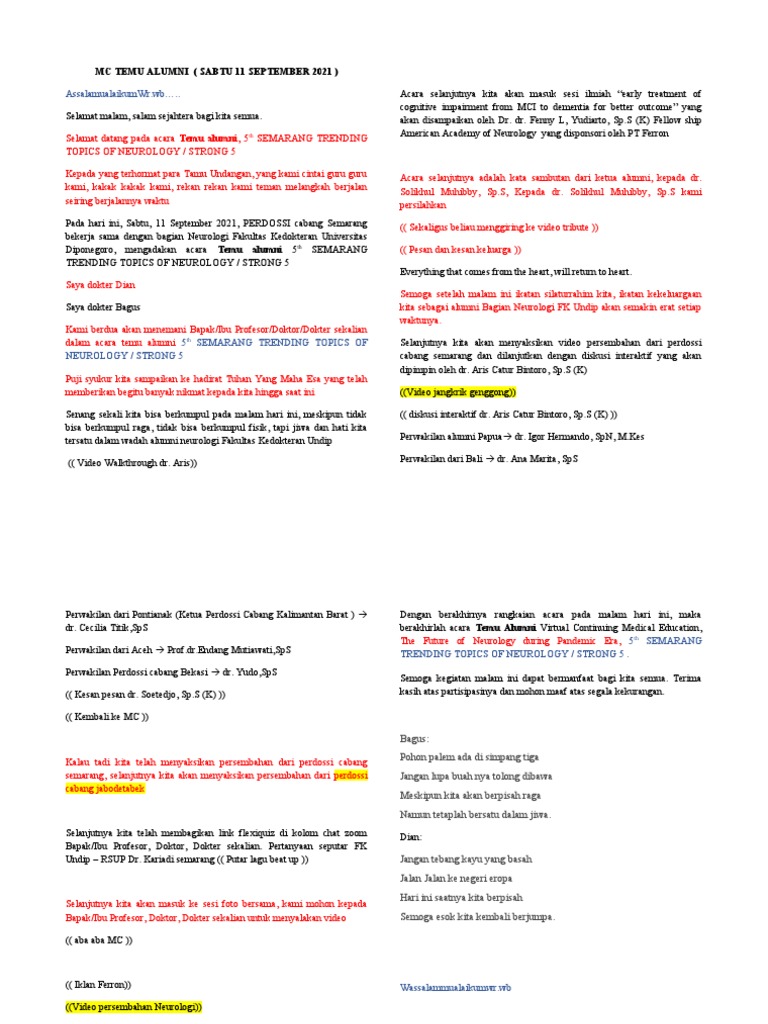 Teks MC Temu Alumni | PDF