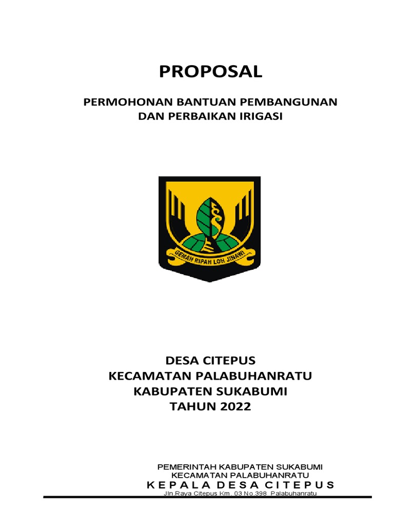 Proposal Irigasi Lengkap Dengan Desain RAB | PDF