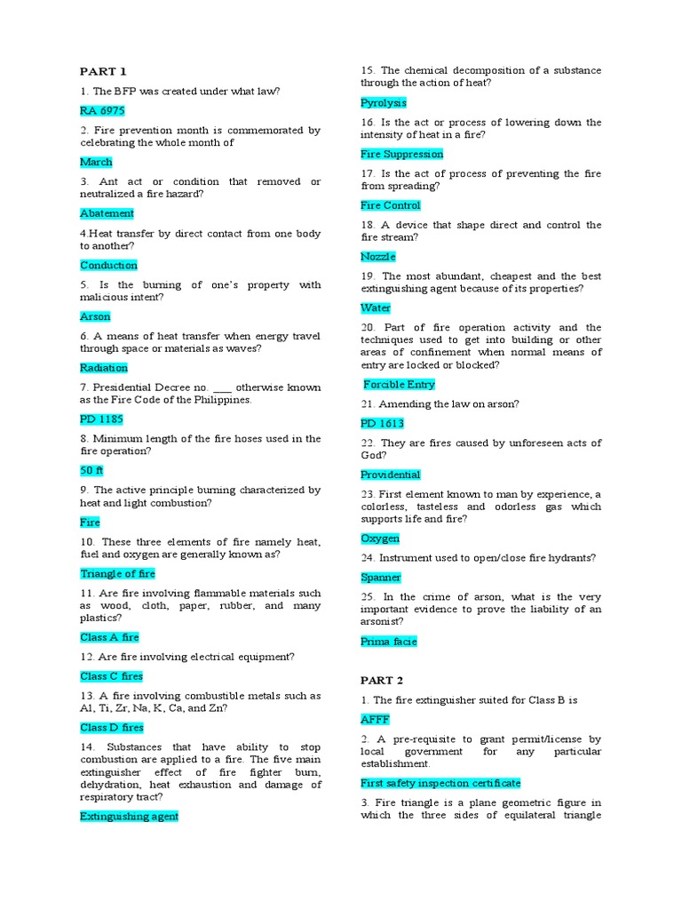 Fire Officer Exam Reviewer | PDF | Fires | Combustion