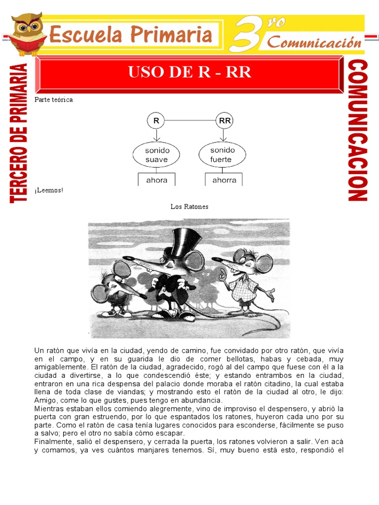 La R RR para Tercero de Primaria | PDF | Comunicación humana | Fonética