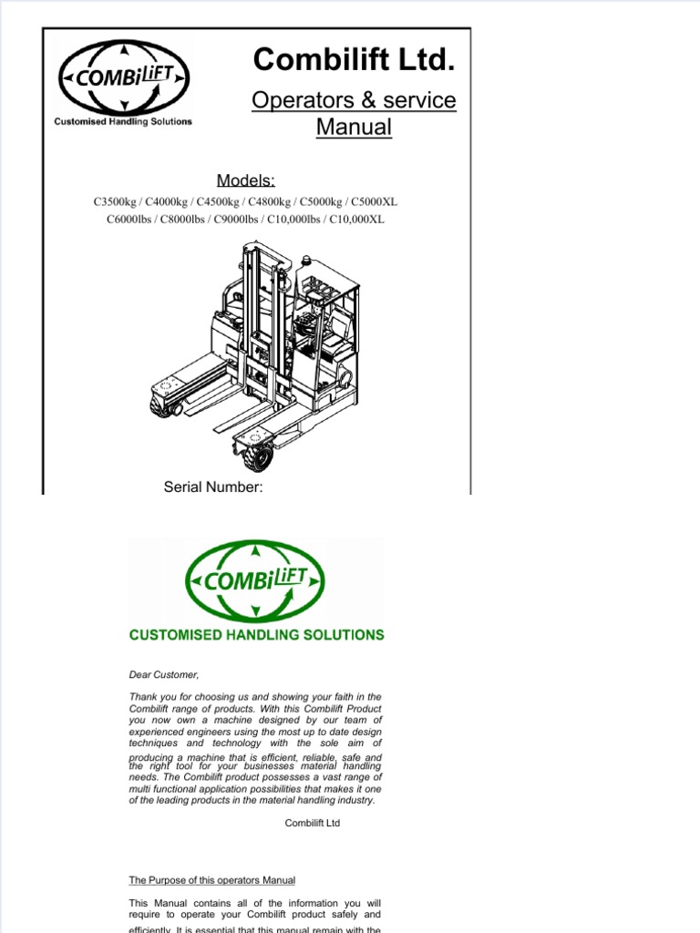 Vdocuments.mx Combilift Ltd Operators Service Manual | PDF | Truck ...