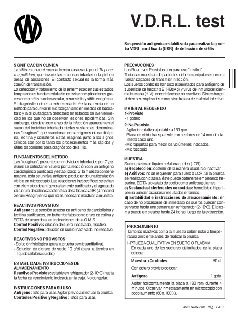 VDRL C Controles SP | PDF | Infección | Hepatitis