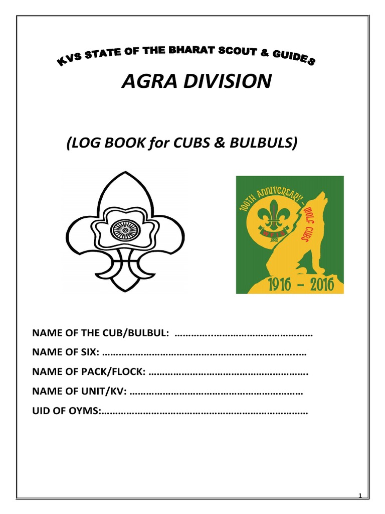 Agra Division: (Log Book For Cubs & Bulbuls) | PDF