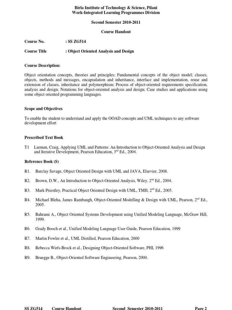 OOAD Course for Software Students | PDF | Use Case | Unified Modeling Language