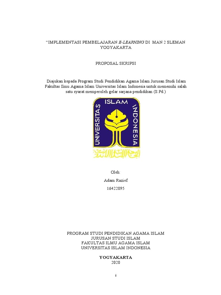 Proposal (Pembelajaran E-Learning) | PDF
