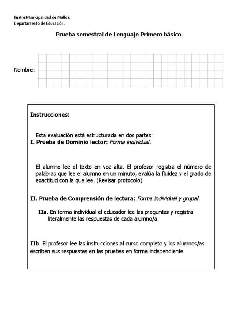 Prueba Primero Básico - Matte | PDF
