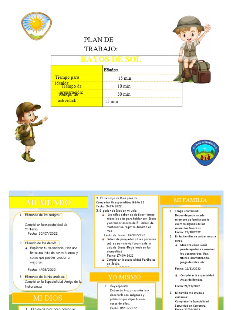 Plan de Trabajo para Niños: Actividades Educativas | PDF | Jesús ...