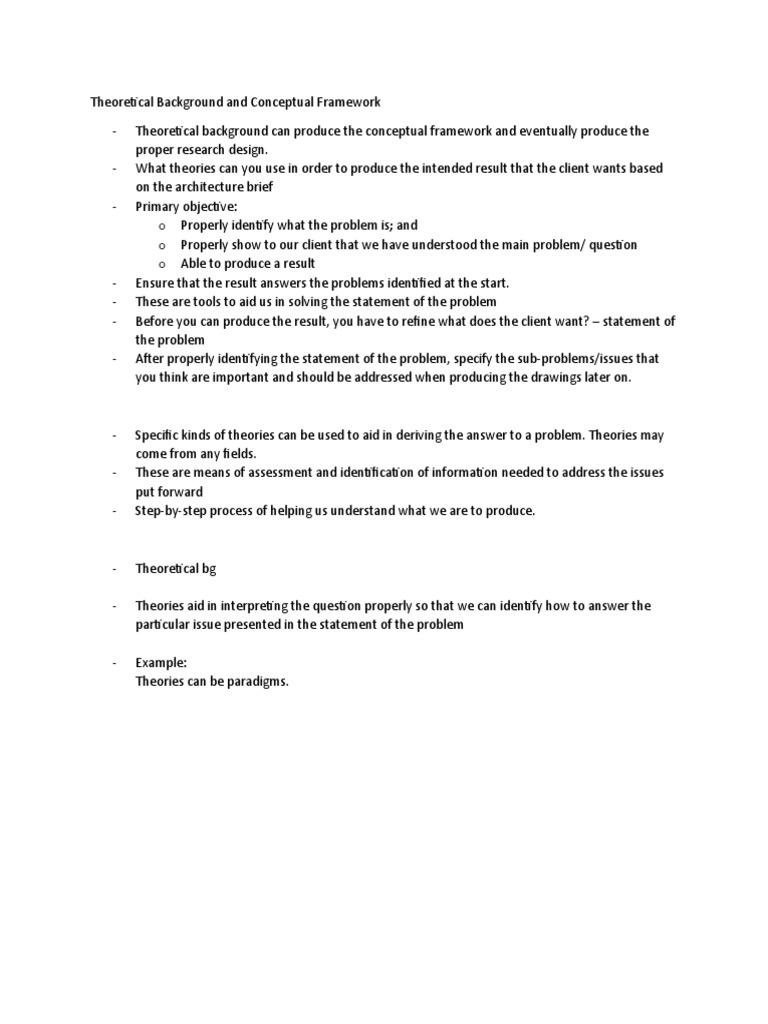 Theoretical Background and Conceptual Framework | PDF | Theory | Design