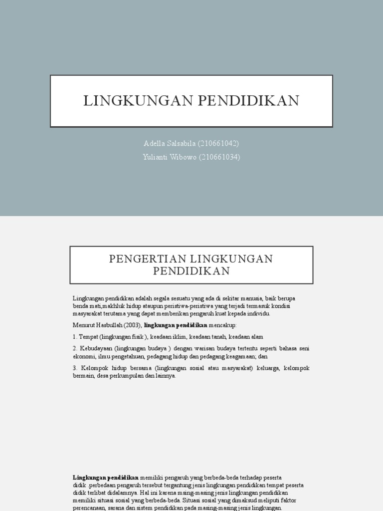 Lingkungan Pendidikan | PDF
