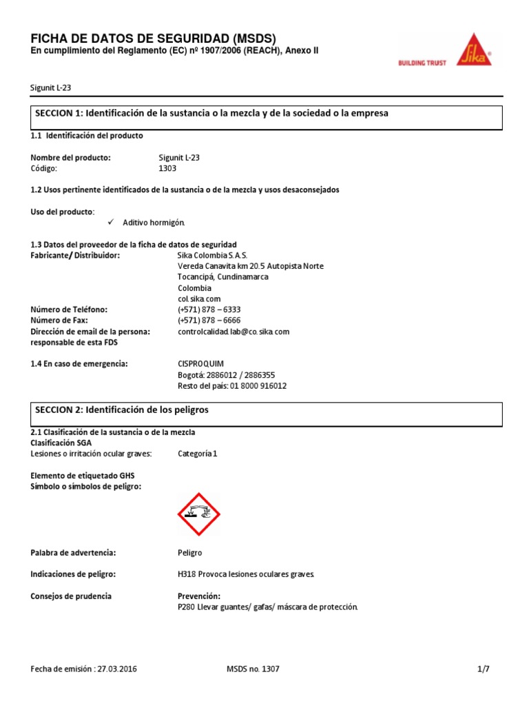 Co-Hs Sigunit L-23 | PDF | Agua | Residuos