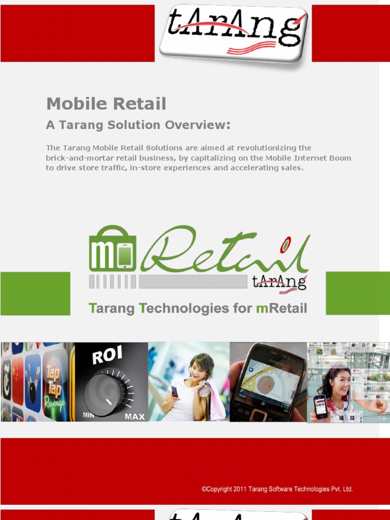 Tarang Mobile Retail Solutions Overview | PDF | Mobile Device | Retail