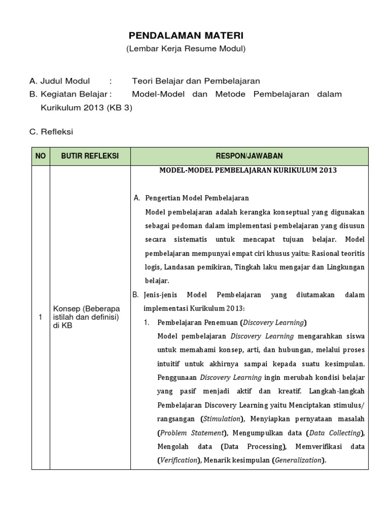 LK - Resume Pendalaman Materi PPG 2022 Modul 1 KB 3 | PDF