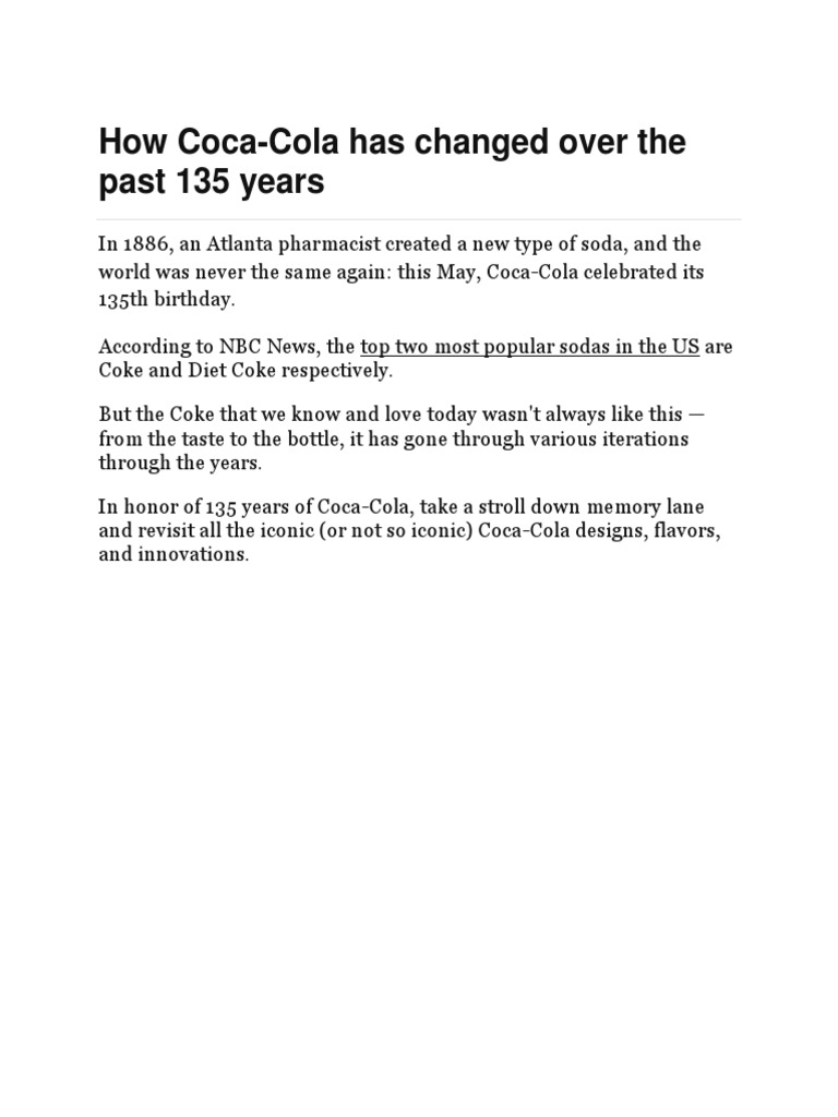 The Coke Case Study | PDF | Coca Cola | The Coca Cola Company