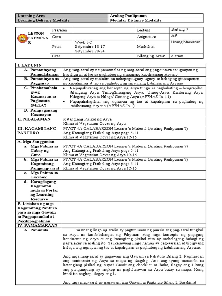 Q1 Week1-2 Le Ap7 | PDF