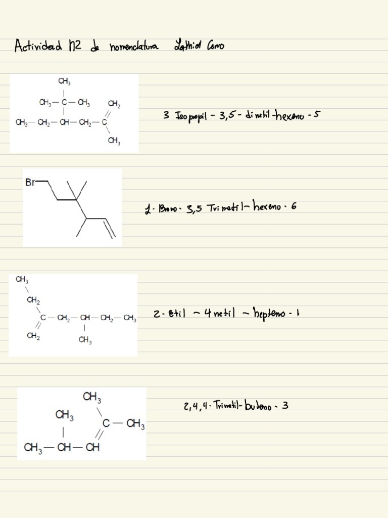 Nomenclatura N2 Lathiel Corro | PDF | Hidrocarburos | Química