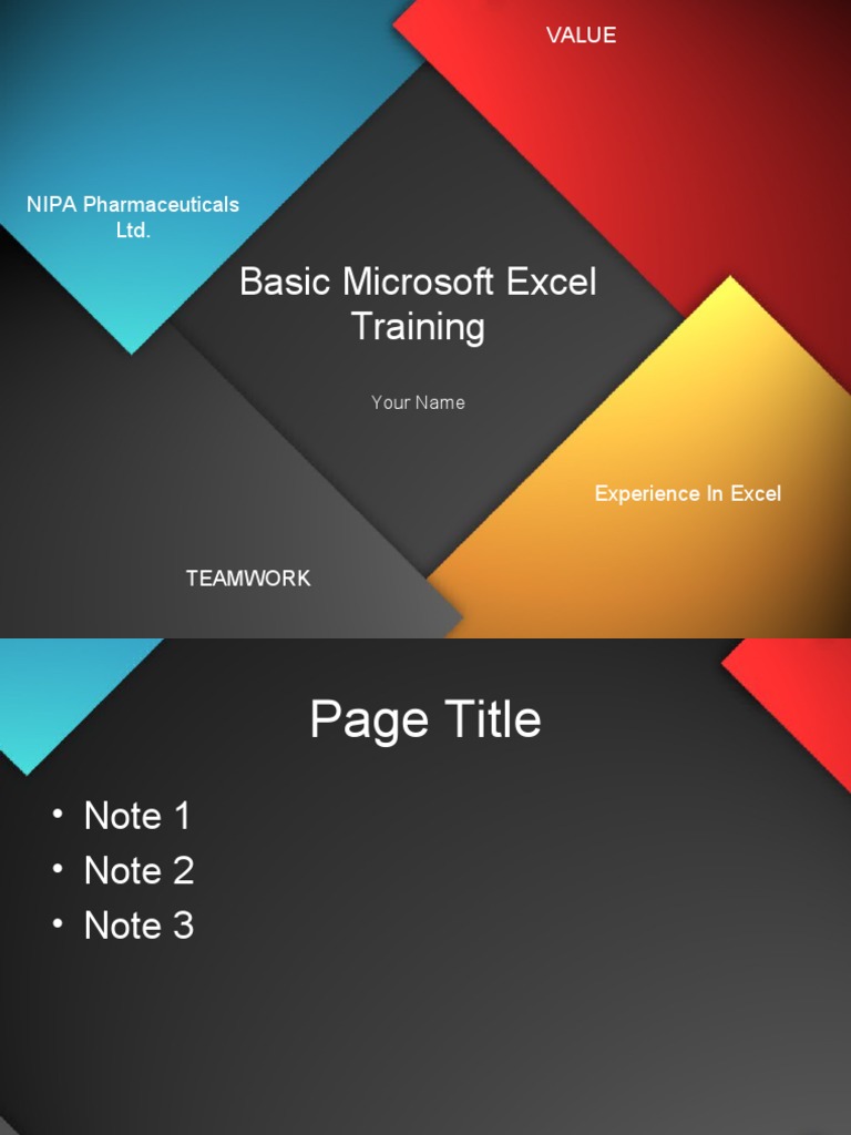 Basic Microsoft Excel Training: Value | PDF