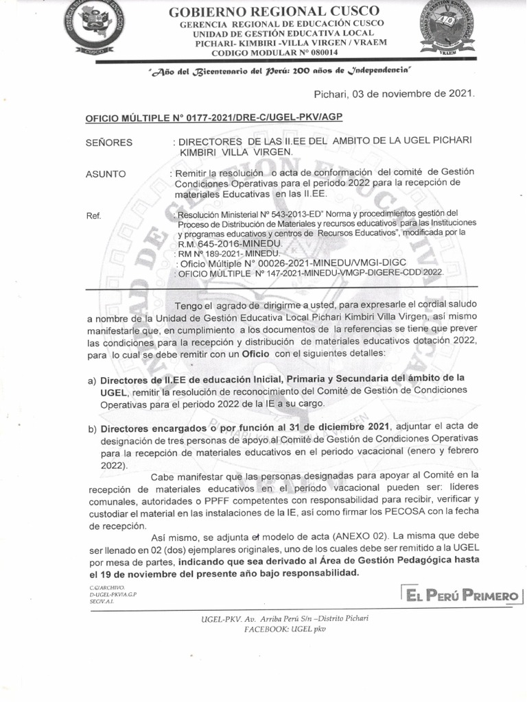 Oficio Multiple #177 | PDF