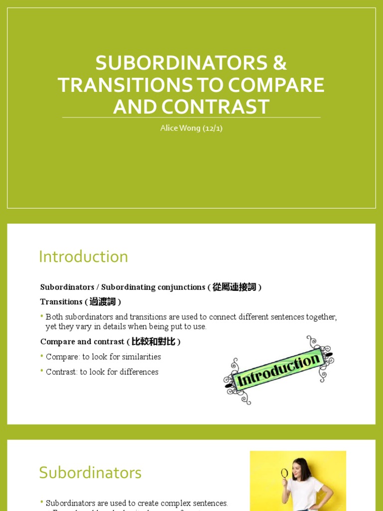 Subordinators and Transitions Explained | PDF | Sentence (Linguistics ...