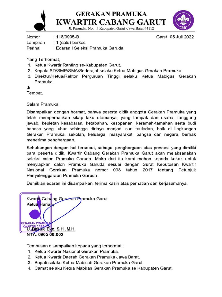 116 EDARAN I SELEKSI PRAMUKA GARUDA 2022 Rev | PDF 116 EDARAN I SELEKSI PRAMUKA GARUDA 2022 Rev | PDF