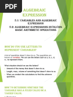 Chapter 7 Algebraic Expressions 1. | PDF | Numbers | Abstract Algebra