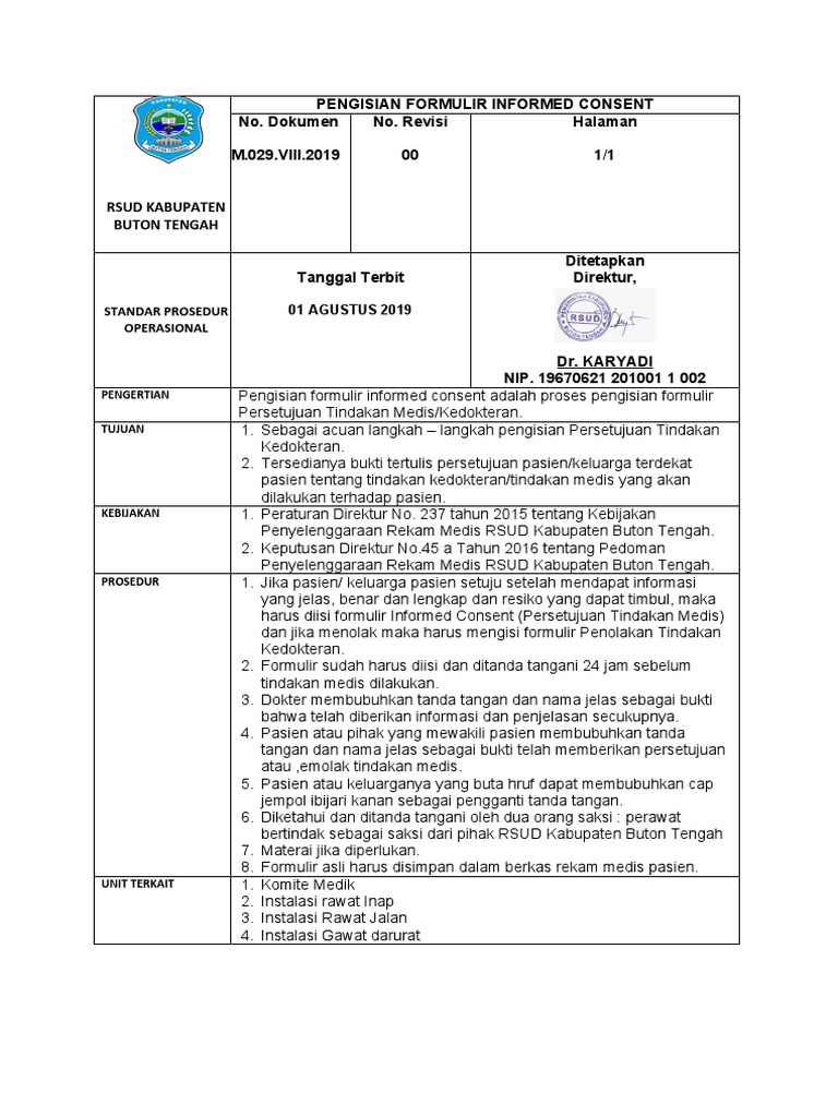 Informed Consent Form Completion Procedure Pdf