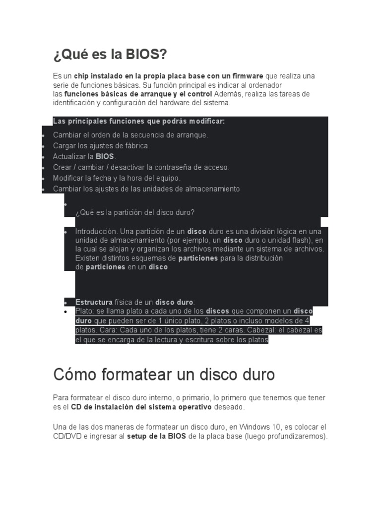 Qué Es La BIOS | PDF