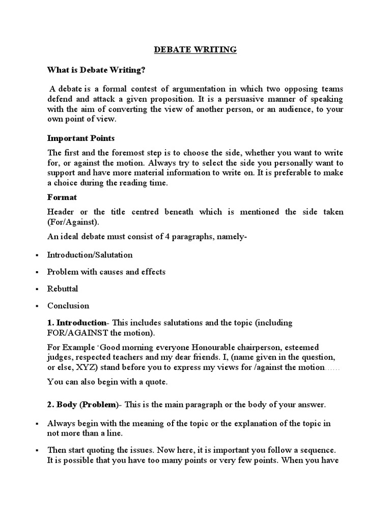 Debate Writing What Is Debate Writing? | PDF | Gym